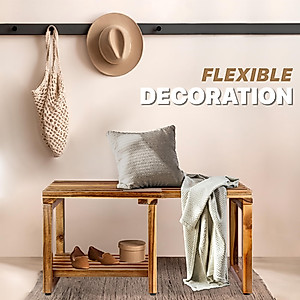 ENKEZI Adjustable Length 29.5 Inches Shower Stool Bench Chair Waterproof with Storage Shelf for Shaving Legs, Spa, Bath Seat in Bathroom, Inside Shower for Adults Seniors Elderly