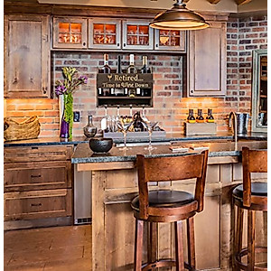 Wall Mounted Wine Rack - Men Women Retirement Gifts - Unique Retired Gifts for Dad, Mom - Gift Idea for Moms, Grandma, Aunt, Mother in law, Dads, Grandpa - Retirees Presents - Includes 4 Wine Glasses