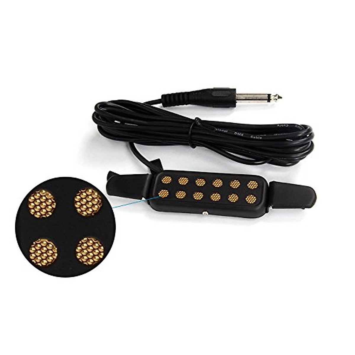 LUVAY Guitar Pickup Acoustic Electric Transducer for Acoustic Guitar, Cable Length 10' (Gold)
