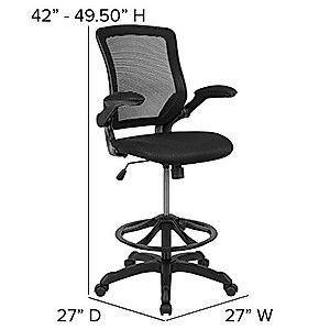 Flash Furniture Office Seating, 27"W x 27"D x 42" - 49.5"H, Black