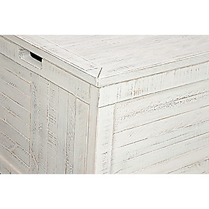 Signature Design by Ashley Coltport Storage Trunk or Coffee Table, Distressed White