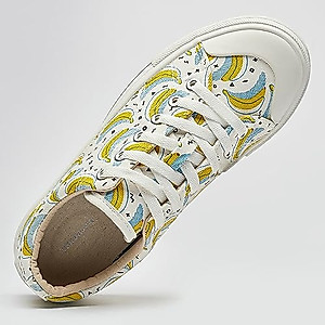 VERDASCO Womens Fashion Sneakers Non-Slip Running Shoes Comfort Walking Shoes Ladies Tennis Shoes White with Banana Painted 9.5