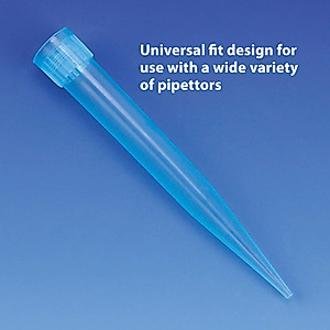 Globe Scientific 151146 Polypropylene Pipette Tip, Blue, 100 - 1000µL, Universal, Pack of 1000