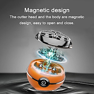 Electric shavers for Men Mini Portable Face Shaver Wet & Dry Waterproof Rechargeable Electric Shaver 4D Rotary Razors Cordless Travel USB Charging