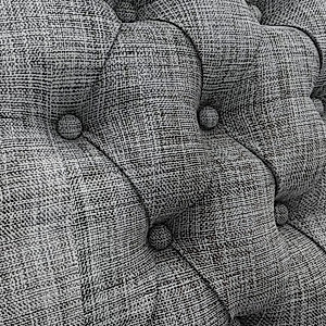 Augensternchen Dining Chair, Dining Room Upholstered Chair with Tufted Back and Solid Wood Legs, for Home Kitchen and Restaurant, Soft Beige Linen Material, Set of 2 (Gray)