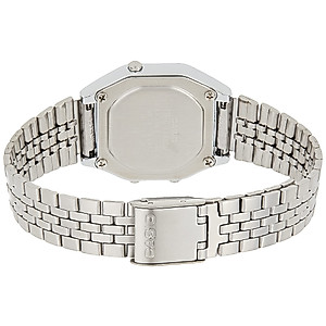 Casio Ladies Mid-Size Silver Tone Digital Retro Watch LA-680WA-7DF