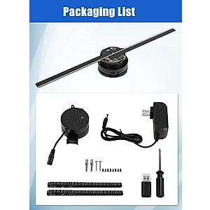 ASHATA 3D Hologram Fan,Holographic Projection WiFi Projector with 224 LED Light Beads 42cm 3D Advertising Player,for Business Store Shop Party Bar Advertising Signs(US)