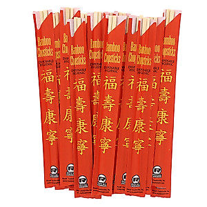 Royal Premium Disposable Bamboo Chopsticks, 9" Sleeved and Separated, UV Treated, Bag of 100