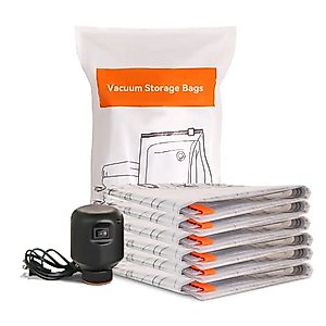 Wevac Jumbo Vacuum Storage Bag (Jumbo x 6) | Space Saver with Premium Electric Pump | Double Zip Seal | Special-Grip Clip | Ideal for Clothes, Blanket Compression and Travelling