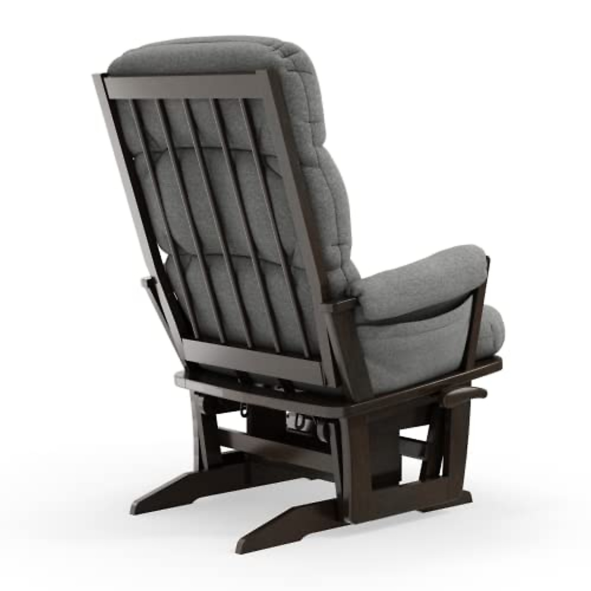 Dutailier Aspen 3111 Wooden Grand Glider Multiposition-Lock Recline, Espresso/Dark Grey