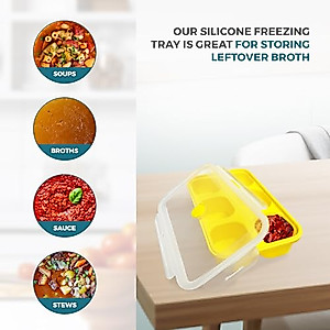 1 Cup SILICONE FREEZER MOLDS with lids, SILICONE STORAGE CONTAINERS, SILICONE MOLDS for Food, Soup Sauce Meal Prep, (BPA Free)