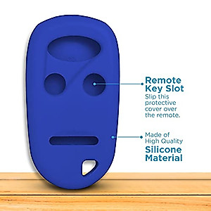 Keyless2Go Replacement for New Silicone Cover Protective Case for Honda 4 Button Remote Key Fob FCC K0BUTAH2T - Blue