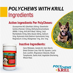 Polychews Bimeda Advanced Formula with Krill and Beta Glucans, Soft Chews for Joint Support and Overall Health, 120ct