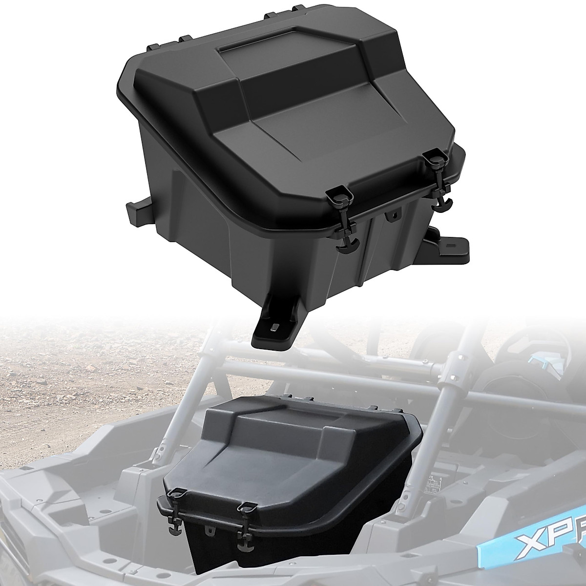 SAUTVS Cargo Bed Box for Polaris RZR 900/XP 1000/XP Turbo, Poly Water Resistant 69 QT Rear Cargo Storage Box for Polaris RZR 900 / XP 1000 / XP 4 1000 / S 2014-2023 Accessories (Replace #2881193)