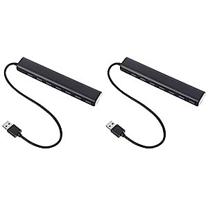 2sets Computer Portable Type- c Multi- Port Black Computers- in- for Converter Accessories Holder Data with Transfer Dock USB Adapter Laptops Cable Expansion Dongle. Tablets Hub in