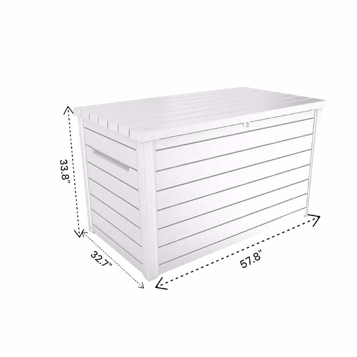 230 Gallon Deck Storage Box Outdoor Patio Container – Weather-Resistant, Lockable Outdoor Storage Solution for Patio, Garden, and Poolside (White)