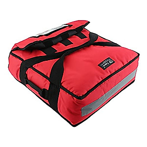 YOPRAL Insulated Food Delivery Bag Pizza Delivery Bags Professional Pizza Warmer Carrier Bags Moisture Free for Three 16" Pizza (PB03-0016-RED)