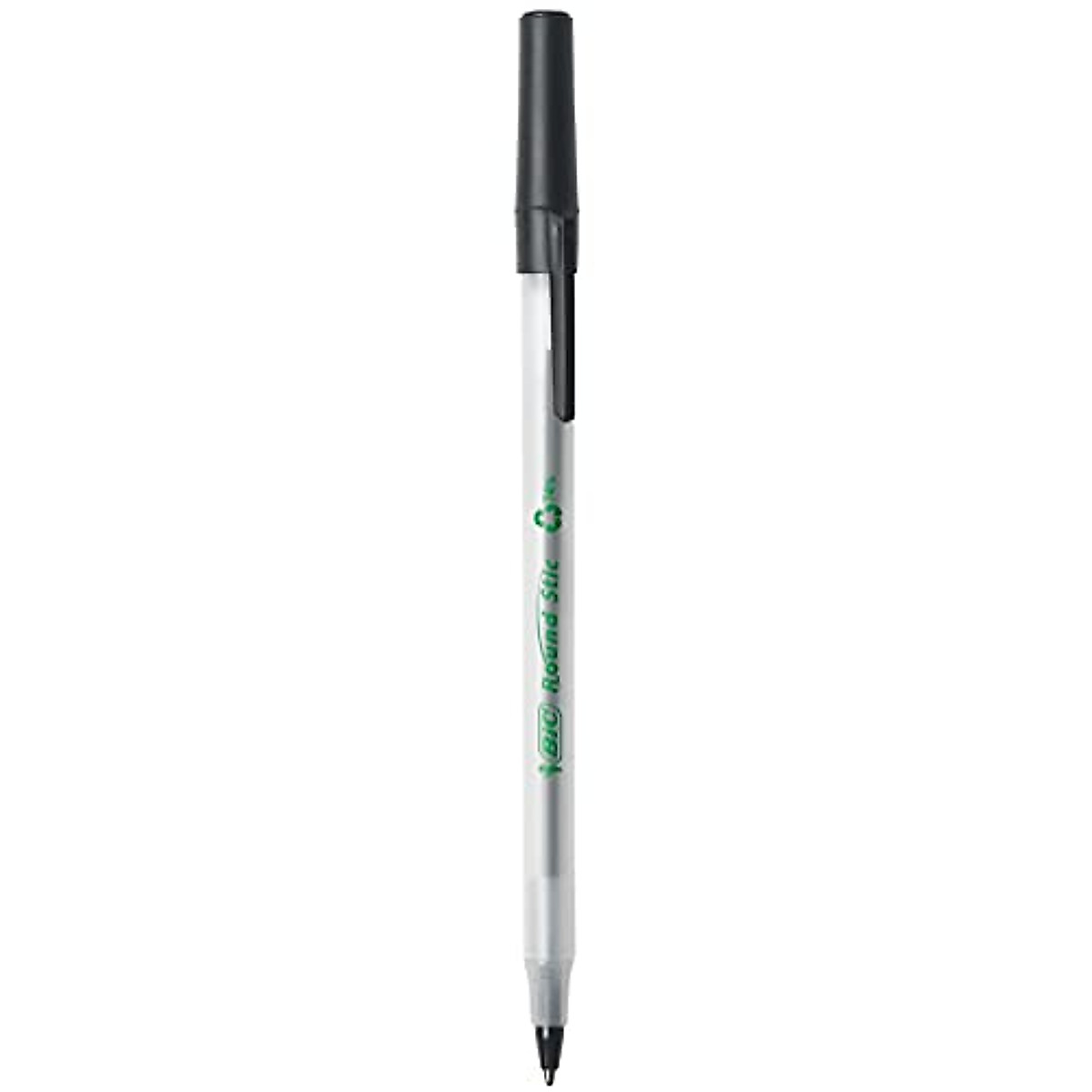BIC Ecolutions Round Stic Ballpoint Pens, Medium Point (1.0mm), 50-Count Pack, Black Ink Pens Made from 97% Recycled Plastic