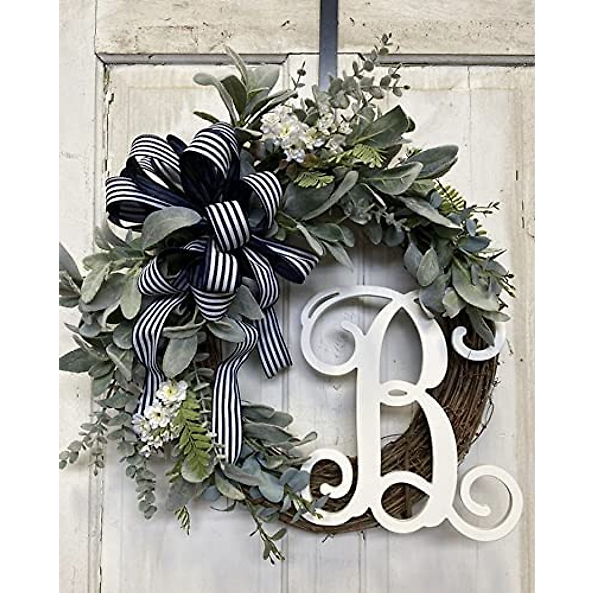 Handmade Eucalyptus Front Door Wreath - Custom Monogram