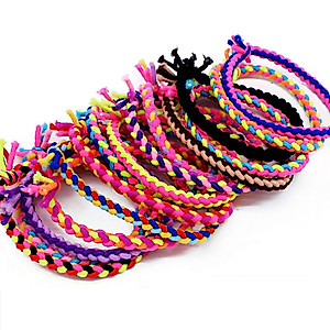 Elastic Hair Ties 100Pcs Hair Braided Scrunchies Stretch Bands No Crease Rope Ponytail Holder Hair Accessories for Girls Women(Multicolor)