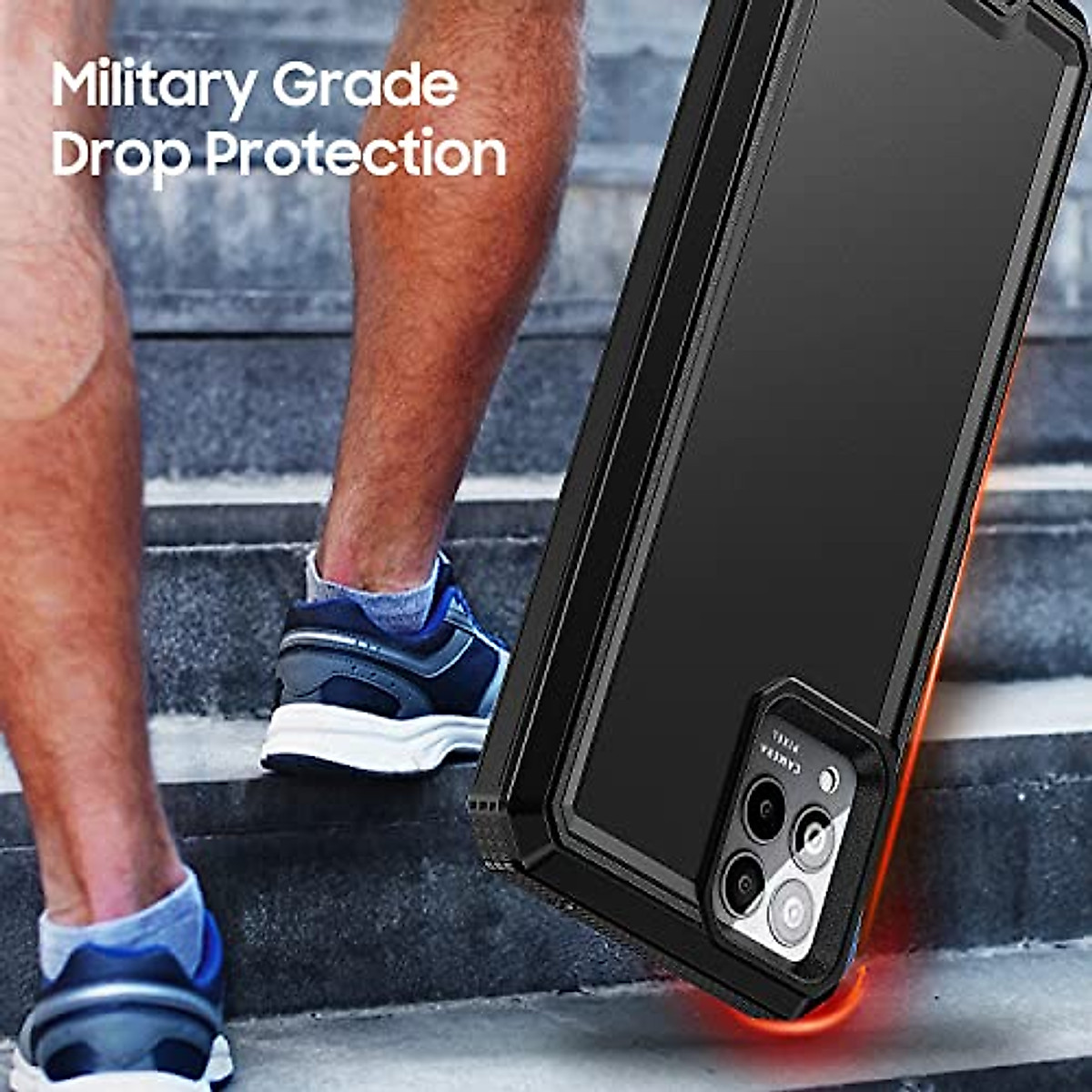 LEKEVO for REVVL 6 Pro 5G / REVVL 6X Pro 5G Case, with Screen Protector, Military Grade Drop Proof Dual Layer Heavy Duty Rugged Protective Phone Shell (Black)