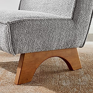 Volans Modular Sectional Sofa Teddy Fabric Sofa, Convertible Sofa Bed with Curved Wooden Legs, Composable Single Seat Sofa Chair with Pillows, Small Sofa for Living Room, Loft, Office, 2 PCS, Gray