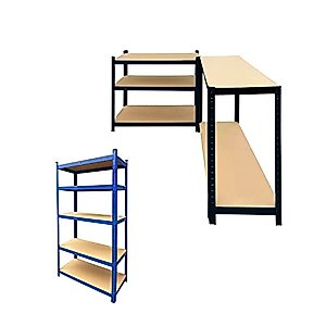 5 Tier Heavy Duty Steel Rack Shelving Garage Storage Organizer Shelves 71" Hx36 Wx16 D (Black)