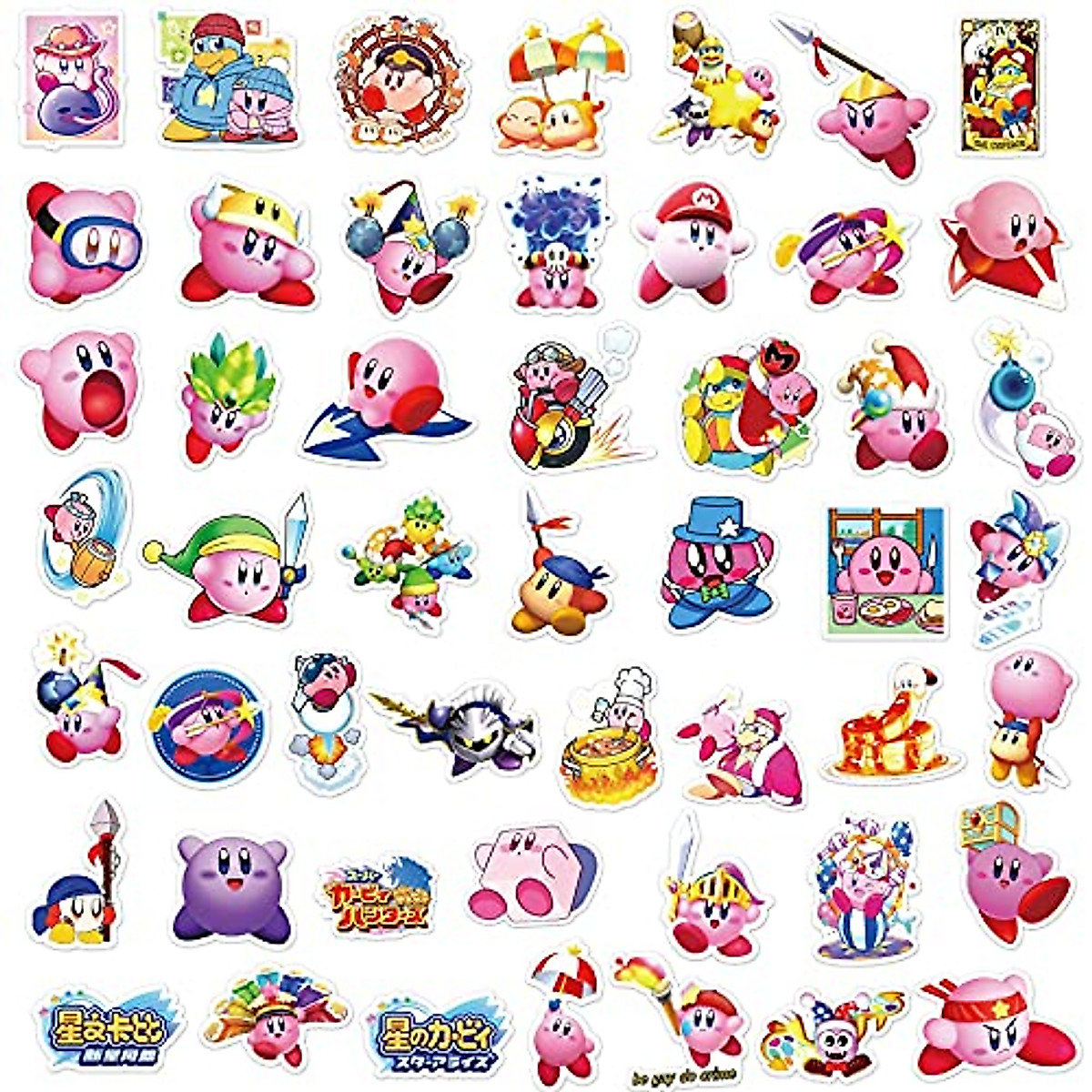 100Pcs Cute Cortoon Game Kirby Stickers Cartoon Kirby Star Sticker for Water Bottle Vinyl Waterproof Stickers for Kids Teens Adults Laptop Skateboard (Kirb)