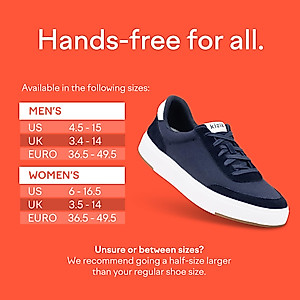 Kizik Prague Hands Free Mens or Womens Sneakers, Casual Slip On Shoes Women and Men Love, Comfortable for Walking, Work, Women's and Men's Fashion for Any Occasion - Dusk Blue, Wide M10.5 / W12