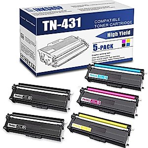 TN431 Compatible TN-431BK TN-431C TN-431Y TN-431M Toner Cartridge Replacement for Brother TN-431 HL-L8260CDW HL-L8360CDW DCP-L8410CDW MFC-L8610CDW Toner.(2BK+1C+1Y+1M)