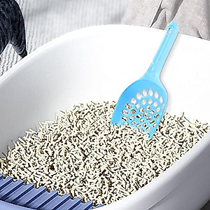 FRESO Pet Waste Scoop, Litter Scoop with Holder, Cat Stuff Poop Scooper, Cat Poop Shovel Solid Resin with Hook, Cat Cleaning Tool Hole Design, Pet Waste Management Ergonomics for Kittens Cats Dogs