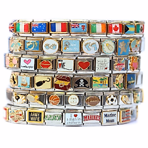 200 Assorted Italian Charms - Create Custom 9mm Charm Bracelets - Stainless Steel
