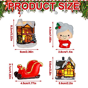 Woanger 29 Pieces Christmas Village Set LED Lighted Houses for Christmas Village Xmas Scene Figurines Decoration Crafted Poly Resin Collectables for Holiday Party Decor
