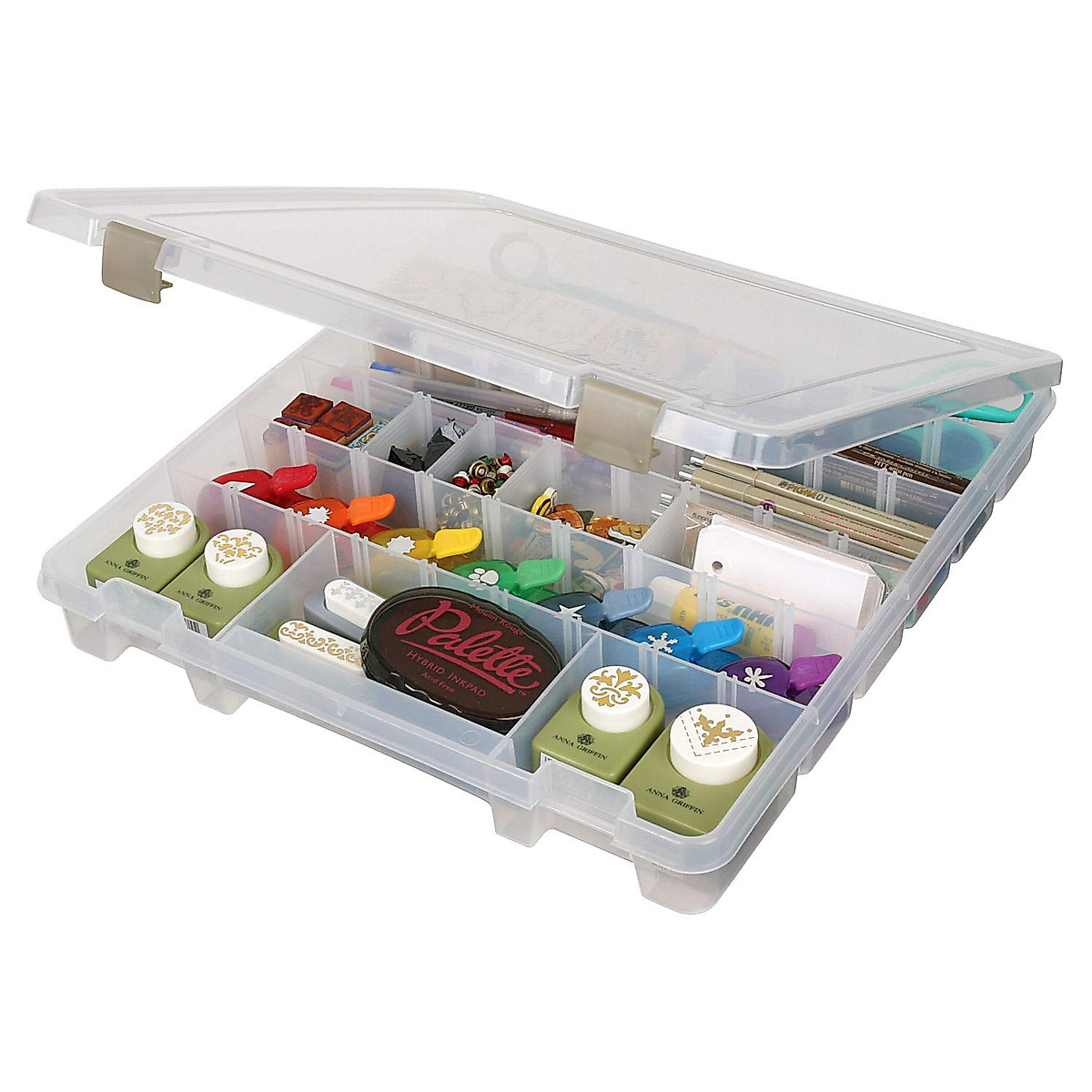 ArtBin 9101AB Super Satchel Slim with Removable Dividers, Art & Craft Organizer, [1] Plastic Storage Case, Clear