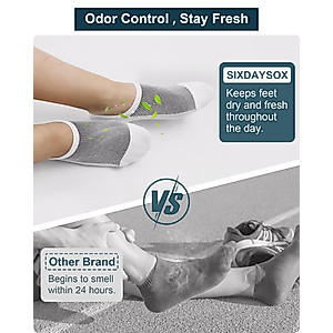 SIXDAYSOX Socks for Men No Show 8 Pairs Size 9-11 White Mesh Knit Low Cut Ankle Socks with Non Slip Grid for Flat Loafer Sneakers