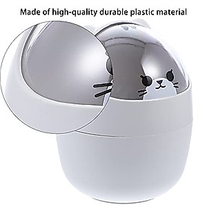 Homoyoyo Animal Desktops Trash Can 3 PCS Desktop Mini Trash Mini Desktop Trash can Mini Desk bin Small Desk Trash can with Lid Bin with Shake Cute Animal Waste Bin