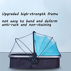 Baby Stroller Mosquito nets, Universal Lock-Type Baby Stroller Mosquito nets, Stretch nets, Breathable and Folding Dual-use Zipper nets, Baby car seat Covers, Cradles (Blue)