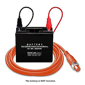 BatPower 6.6FT Electric Reel Power Cable for Miya Epoch Command CZ CAT CAC CX US Electric Fishing Reels Power Cord Power Assist Reel Battery Power Cable 200CM