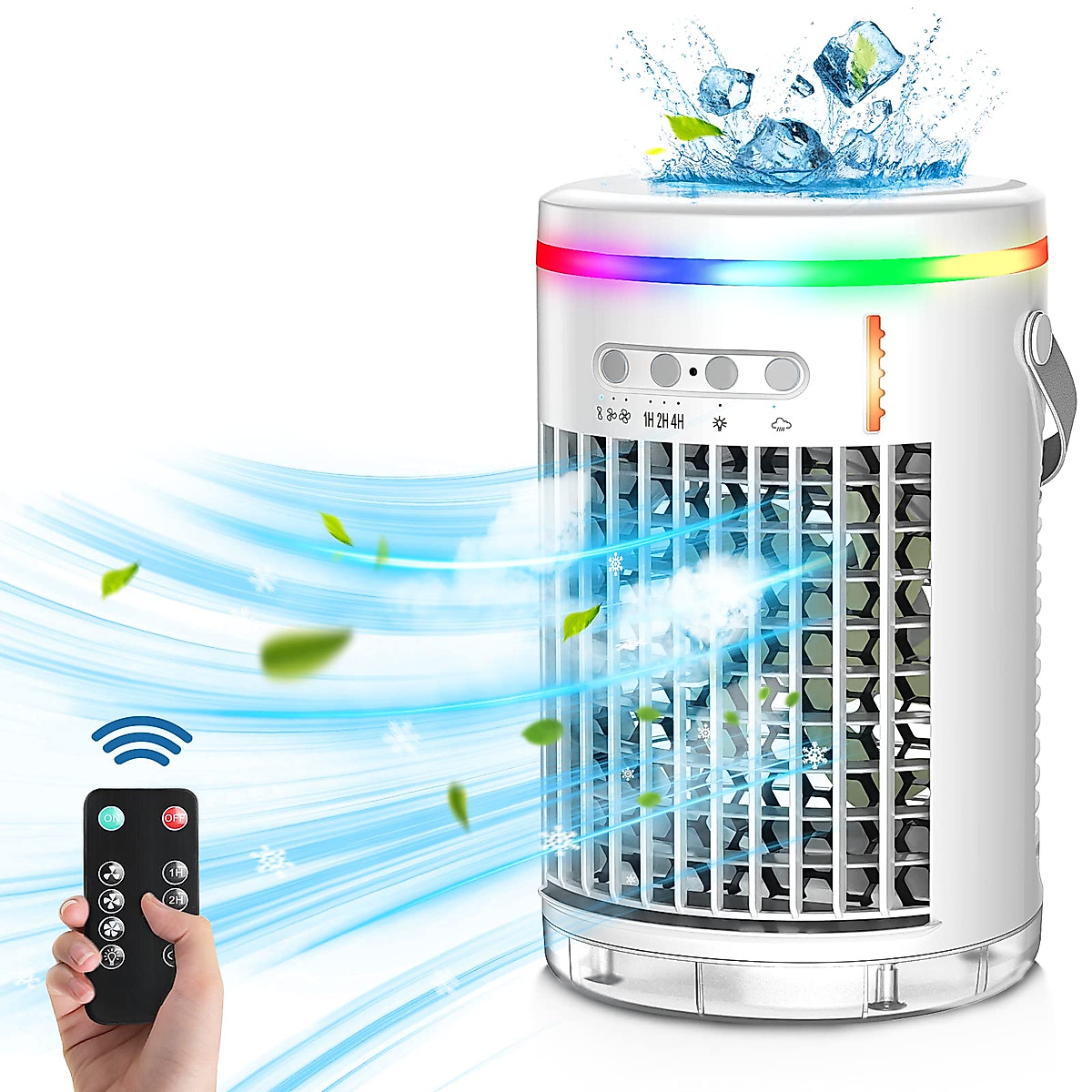 Portable Air Conditioner Fan, SKARIF Cooling Fan, Timer 3 Wind Speeds Air Cooler Fan, Personal Evaporative Cooler 2 Wind Modle Humidifier AC, Summer Quiet Fan with Night Light, Perfect for Home Office