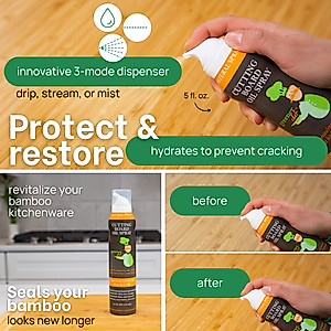 GREENER CHEF Premium Italian Food-Grade Wood Cutting Board Oil Spray & Butcher Block Oil Conditioner, 100% Walnut Oil for Bamboo Chopping Boards, Food Safe, Mineral Oil & Aerosol-free - Made In Italy