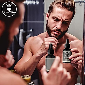 Striking Viking Vanilla Beard Oil (Large 2 oz.) - 100% Natural Beard Conditioner with Organic Argan and Jojoba Beard Oils with Vanilla Scent - Softens, Moisturizers, and Strengthens Beard Growth