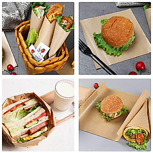 EUSOAR Food Service Butcher Paper, 200 Sheets 11.6" x 11.2" Soap Wrapping Paper, Hamberger Sandwich Wraps, Food Basket Liners, Wrapping Tissue, Square Deli Colored Wax Paper Sheets
