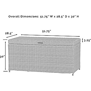 Crosley Furniture CO7305-WB Bradenton Outdoor Wicker Storage Bin - Weathered Brown