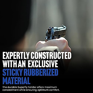 DeSantis Superfly Gun Holster, Made with Sticky Rubberized Fabric, Reversible and Removable Outer Flap, Unisex Pocket Holster, Ambidextrous, Fits SIG P365, P365 SAS, P365 W/Safety, Black