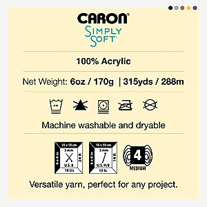 Caron Simply Soft Worsted Yarn - Saturday Blue Jeans Ombre, Acrylic, 3 Pack of 141g/5oz, 235 Yards, Knitting/Crochet