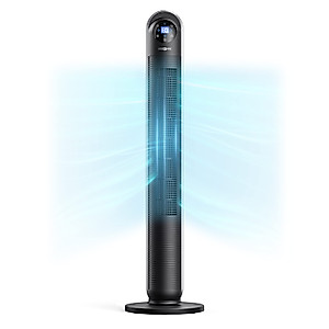 Tower Fan, Paris Rhône Oscillating Tower Fan with 12 Speeds, 24H Timer, 3 Modes, LED Display, Remote Control, Quiet Operation, Portable Bladeless Fan for Bedroom, Living Room, Home Office