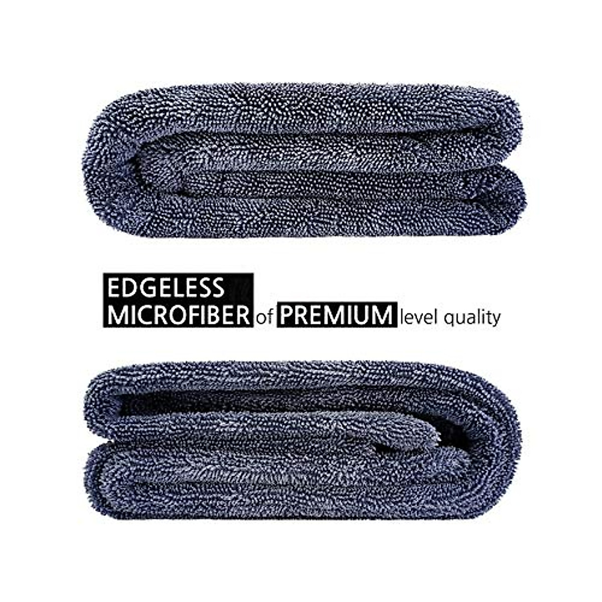 Microfiber Car Drying Towel, 1300GSM Superior Absorbency Twist Loop for Drying Cars, Trucks, and SUVs (Gray, 20"x32")