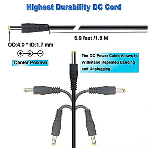 Gonine 6V AC to DC Power Supply Adapter for Omron Blood Pressure Monitor 5 7 10 Series, Replacement for Hem-ADPTW5 Charger Power Cord.