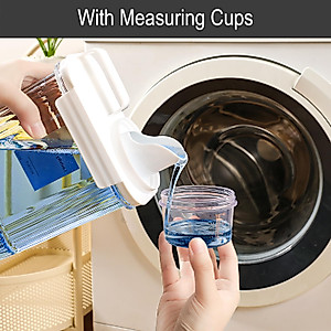 VOTLEVT 64OZ Liquid Laundry Detergent Dispenser, Laundry Soap Dispenser, Clear Plastic Fabric Softener Holder and Container, Laundry Room Organization and Storage, 2 Pack