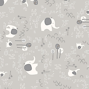 Bedtime Originals Elephant Love Gray/White Baby/Toddler Polyester Fitted Crib Sheet